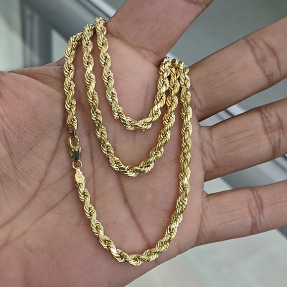 Unbrand | Jewelry | Kt Real Gold Rope Chain | Poshmark